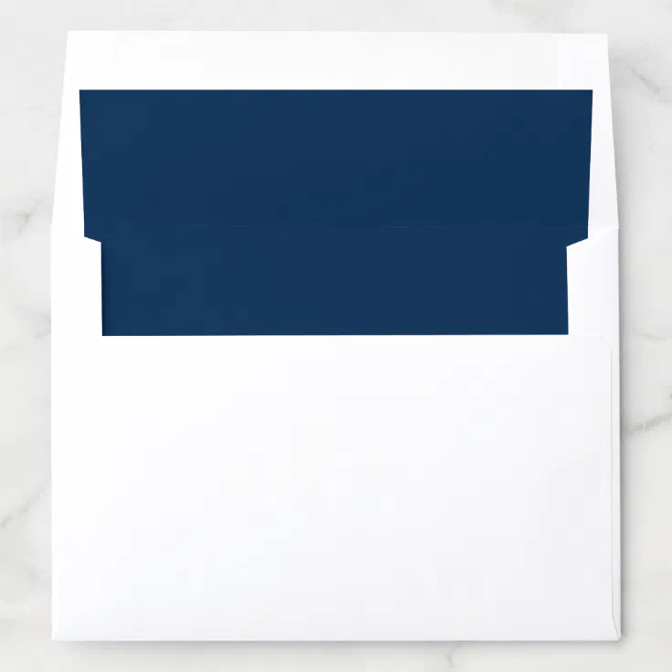 Simple Solid Color Navy Blue Wedding Envelope Liner | Zazzle