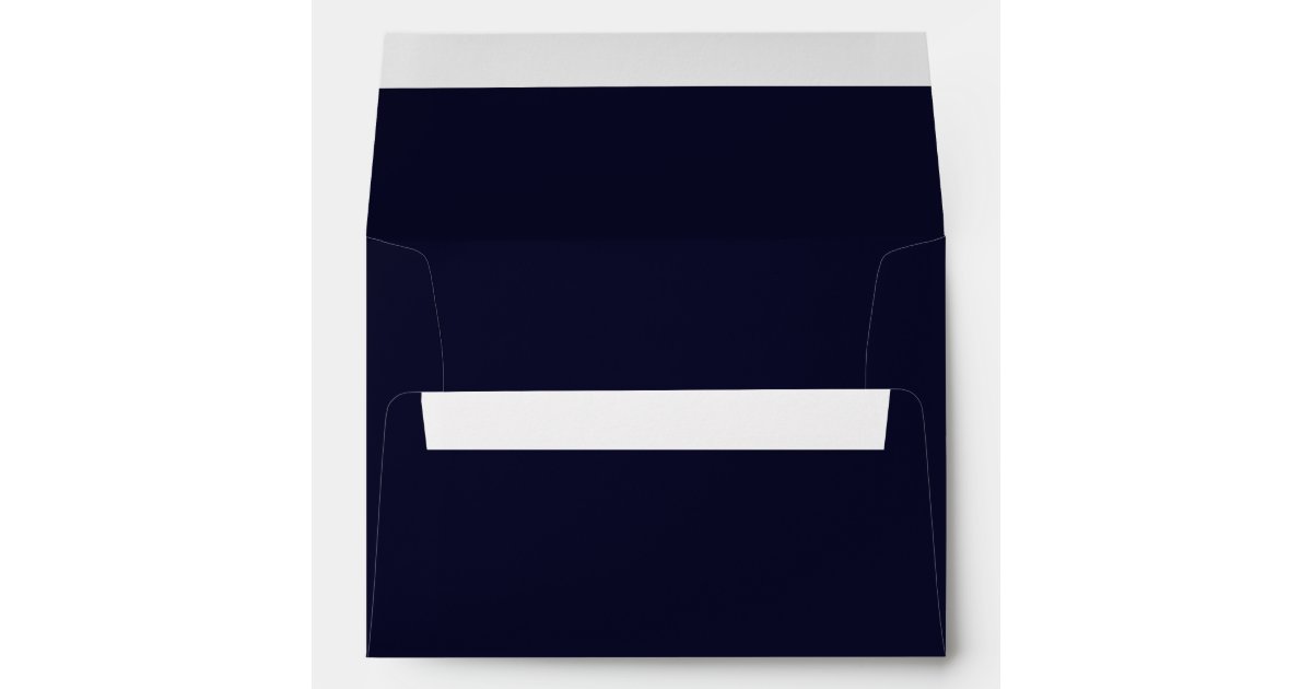Simple solid midnight navy blue wedding invitation envelope | Zazzle