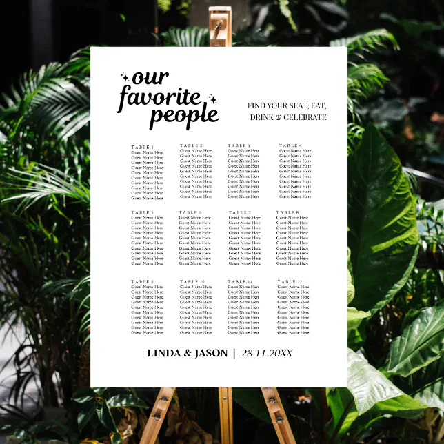 Simple Solid Off White Guest Seating Chart Sign | Zazzle