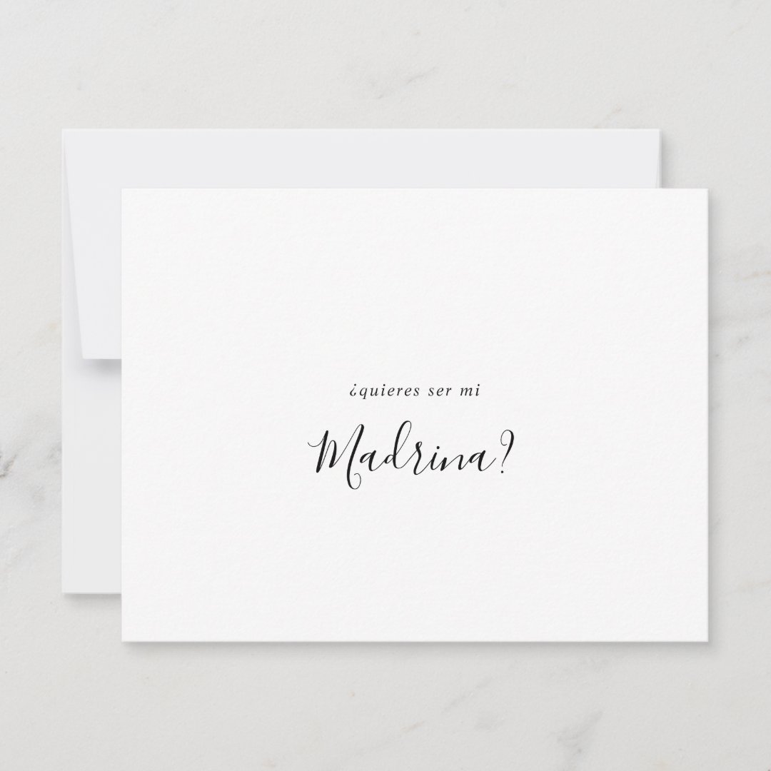 Simple Spanish Bridesmaid Proposal Note Card | Zazzle