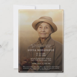 Simple Spanish Funeral Celebracion Memorial Photo Invitation | Zazzle