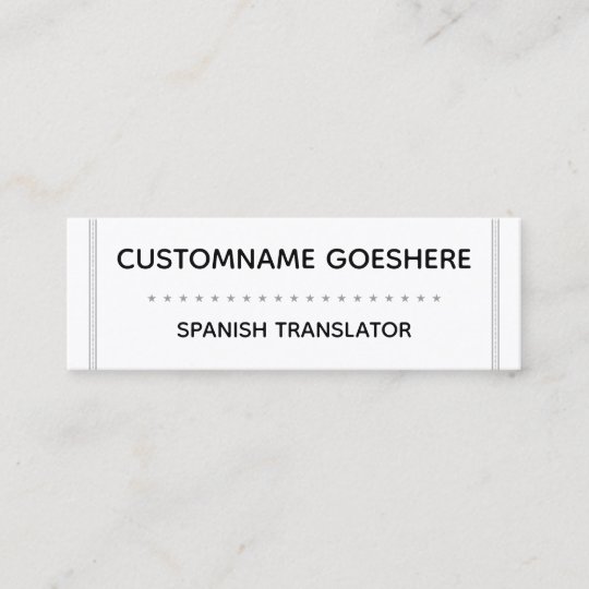Simple Spanish Translator Business Card | Zazzle.com