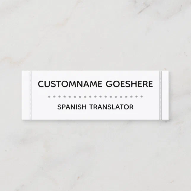 Simple Spanish Translator Business Card | Zazzle