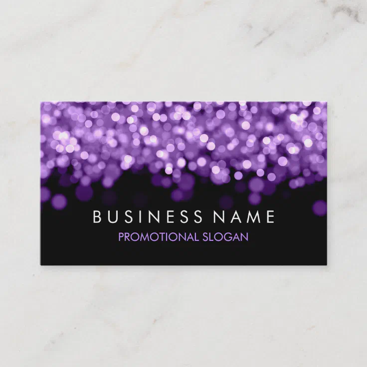 Simple Sparkle Purple Lights Business Card | Zazzle