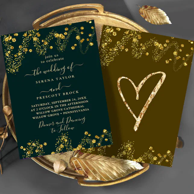 Simple Sparkly Budget Wedding Invitation | Zazzle