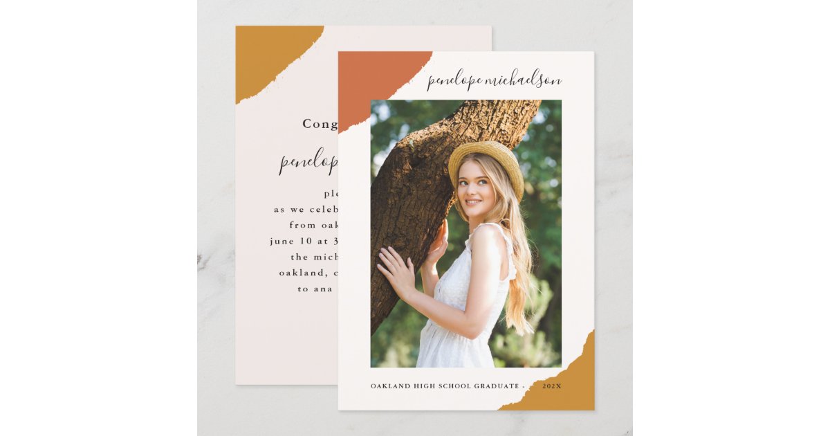 Simple Splashes Spice Photo Graduation Party Invitation | Zazzle