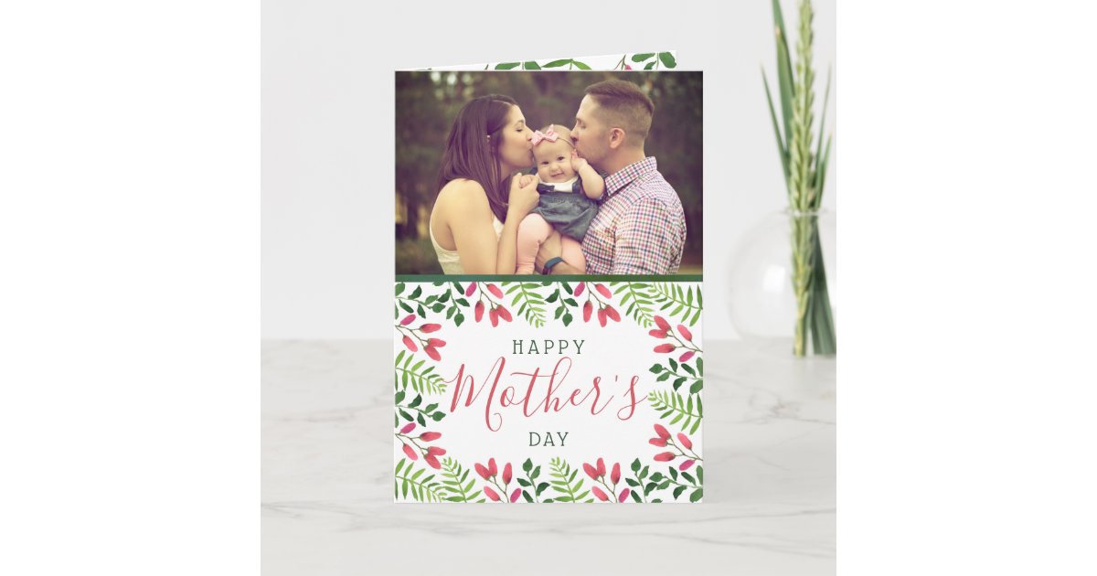 Simple Spring Blossom Photo Mother's Day Card | Zazzle