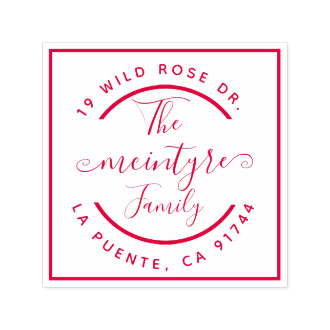 Simple Square Frame Handwritten Return Address Self-inking Stamp | Zazzle