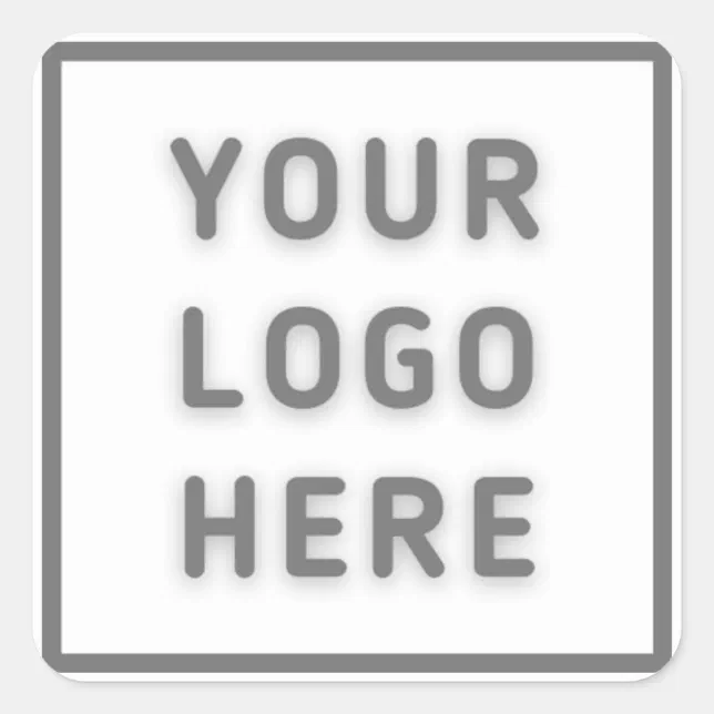 Simple Square Logo White Background Square Sticker | Zazzle