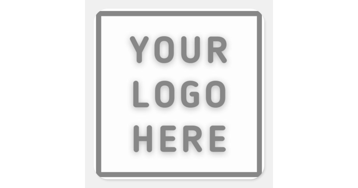Simple Square Logo White Background Square Sticker | Zazzle