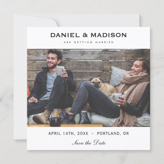 Simple Square Save the Date Photo Card | Zazzle.com