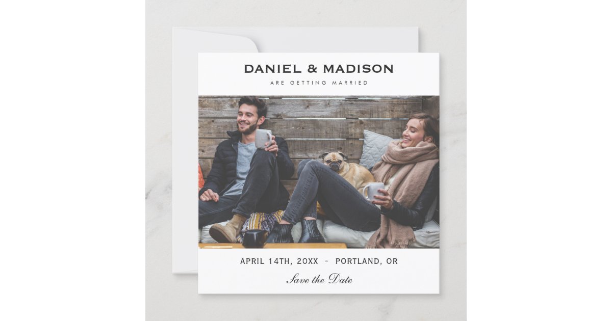 Simple Square Save the Date Photo Card | Zazzle