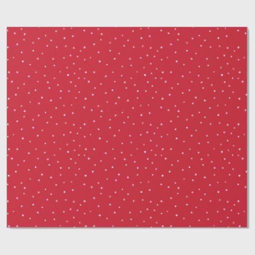 Simple star pattern red Christmas Wrapping Paper | Zazzle