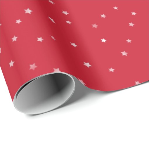 Simple star pattern red Christmas Wrapping Paper | Zazzle