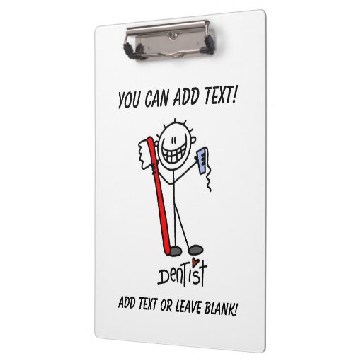 Simple Stick Figure Dentist Clipboard | Zazzle