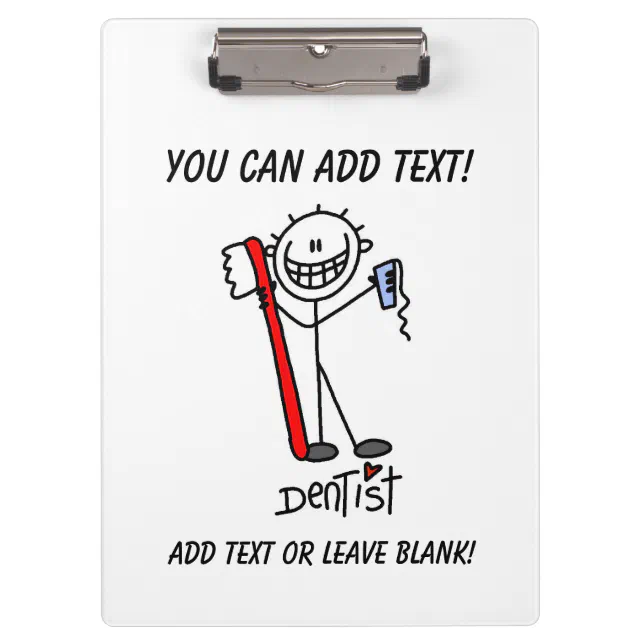 Simple Stick Figure Dentist Clipboard | Zazzle