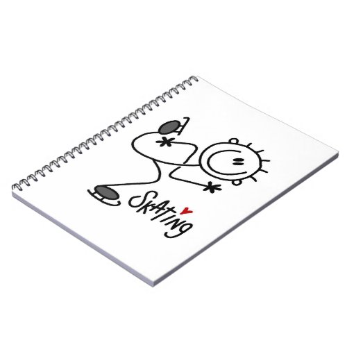 Simple Stick Figure Ice Skating T-shirts and Gifts Notebook | Zazzle