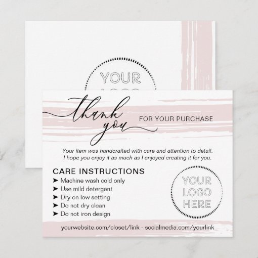 Simple Store Small Business Instructions Care Thank You Card | Zazzle