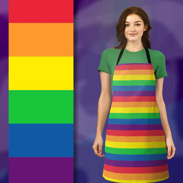 Simple Stripe Rainbow - Pride Flag Colors Apron | Zazzle