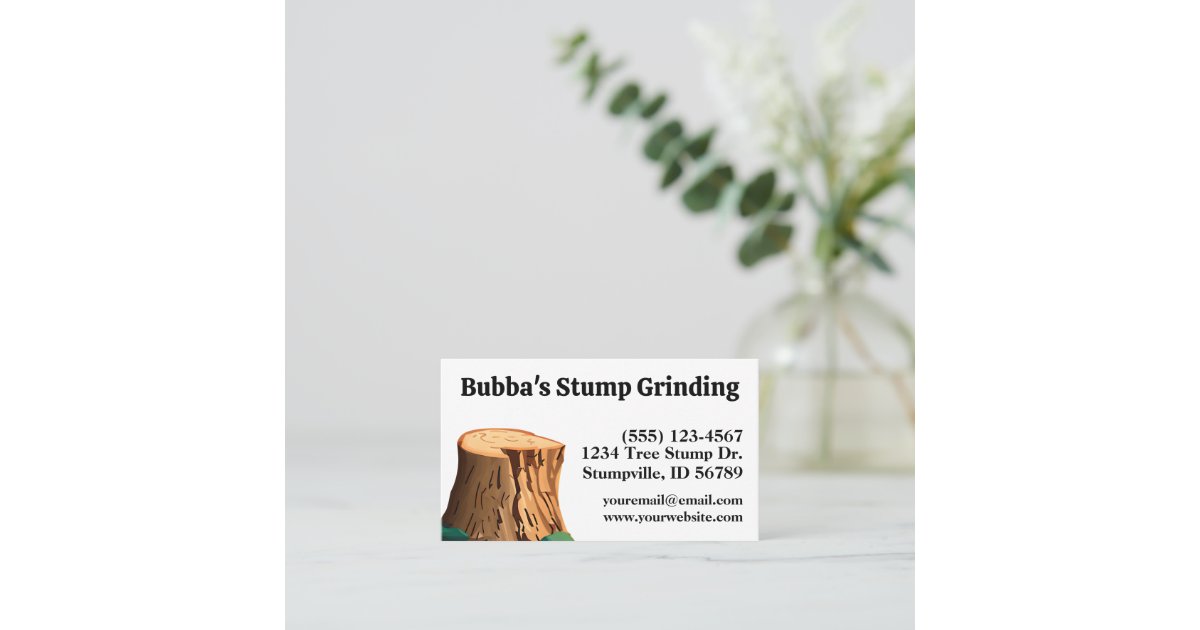 Simple Stump Grinding Business Card | Zazzle