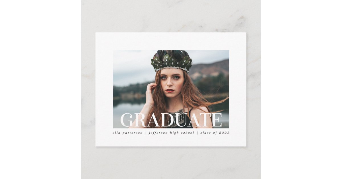 Simple Style | Photo Graduation Announcement | Zazzle