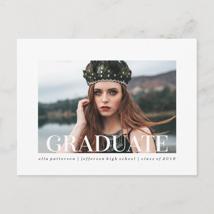 Simple Style | Photo Graduation Announcement | Zazzle.com