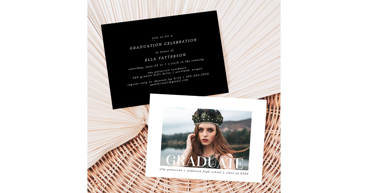 Simple Style Photo Graduation Party Invitation | Zazzle
