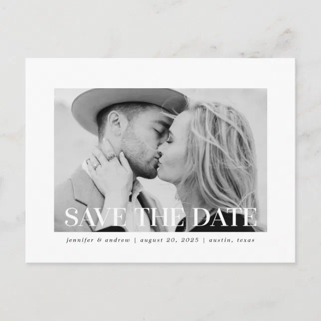 Simple Style | Save The Date Photo Announcement Postcard | Zazzle