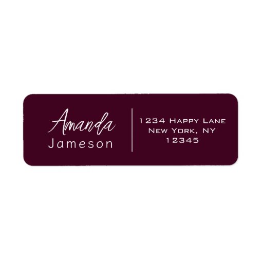 Simple Stylish Dark Red Modern Cursive Label | Zazzle
