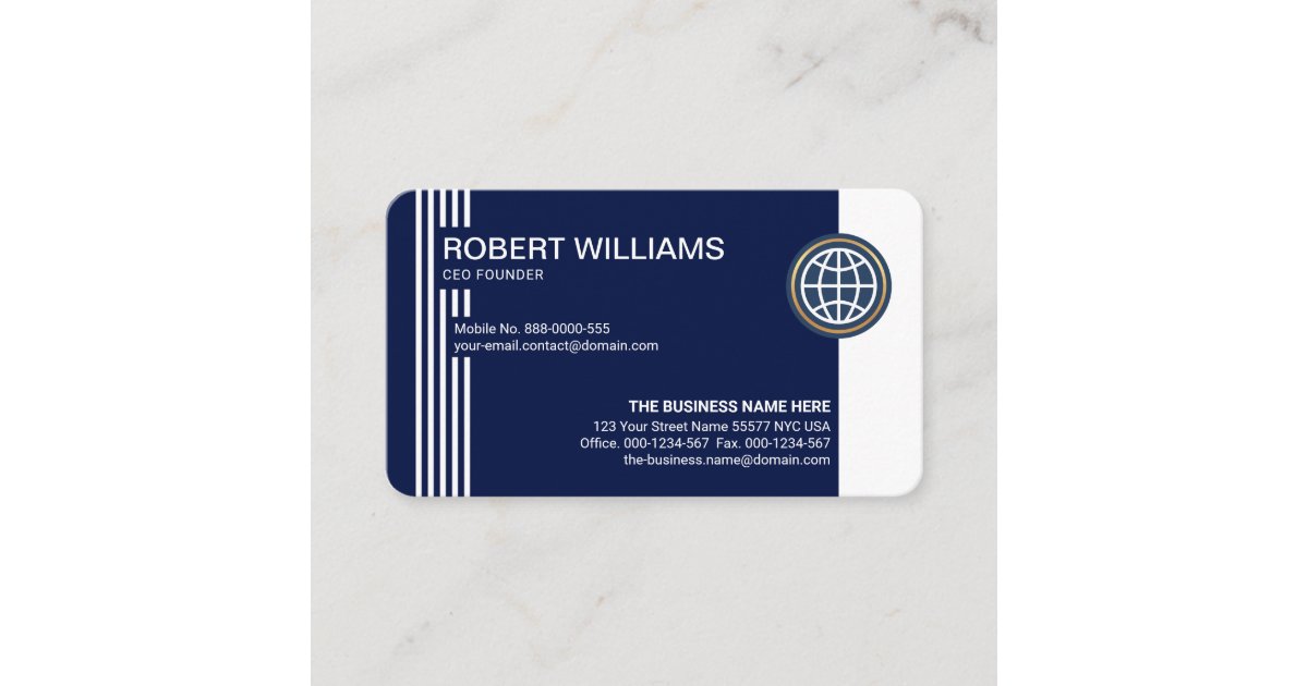 Simple Stylish Futuristic Lines CEO Founder Business Card | Zazzle