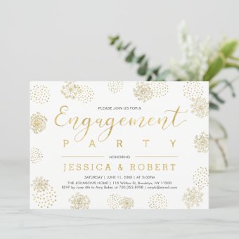 Simple Stylish Gold Wedding Engagement Party Invitation | Zazzle