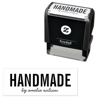 Simple Stylish Personalize with Name Handmade Self-inking Stamp | Zazzle