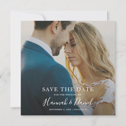 Simple Stylish Photo Save the Date Wedding Invite | Zazzle