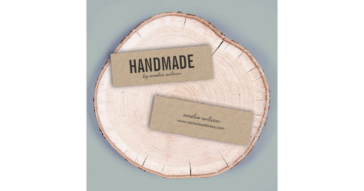 Simple Stylish Rustic Handmade Kraft Mini Business Card | Zazzle