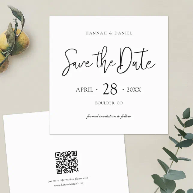 Simple Stylish Square Save the Date Wedding Card | Zazzle