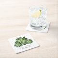 Simple Succulent Wedding Paper Coasters | Zazzle
