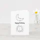 Simple Sun and Moon Happy Birthday Card | Zazzle