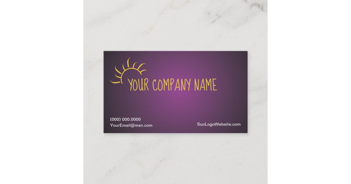 Simple Sun Logo Business Card Design | Zazzle