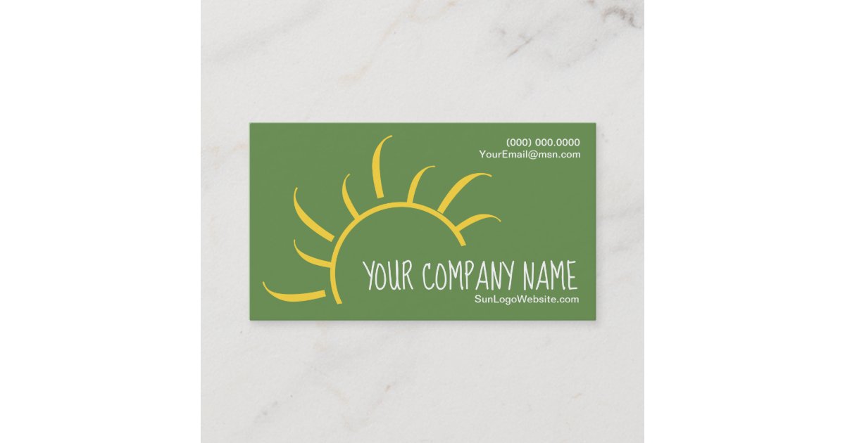Simple Sun Logo Business Card Design | Zazzle