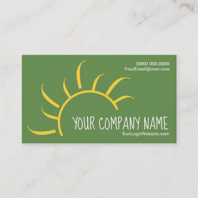 Simple Sun Logo Business Card Design | Zazzle