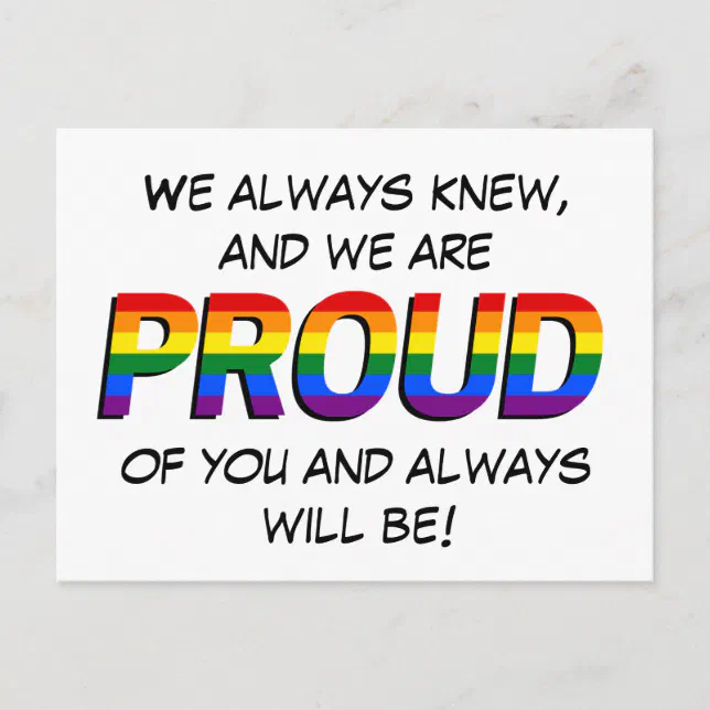 Simple Support for LGBTQ Rainbow Pride Postcard | Zazzle