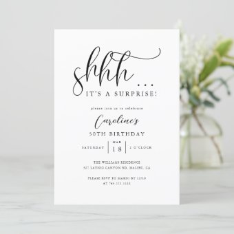 Simple Surprise Birthday Party Invitation | Zazzle