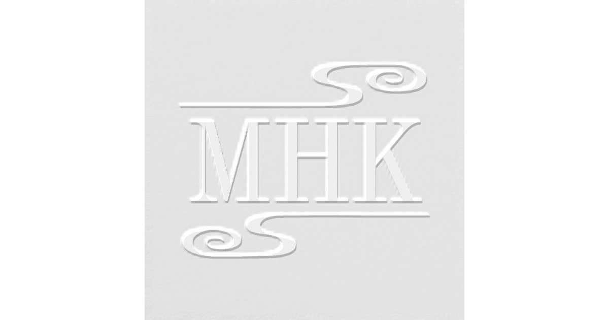 Simple Swirls Monogram Initials Embosser | Zazzle