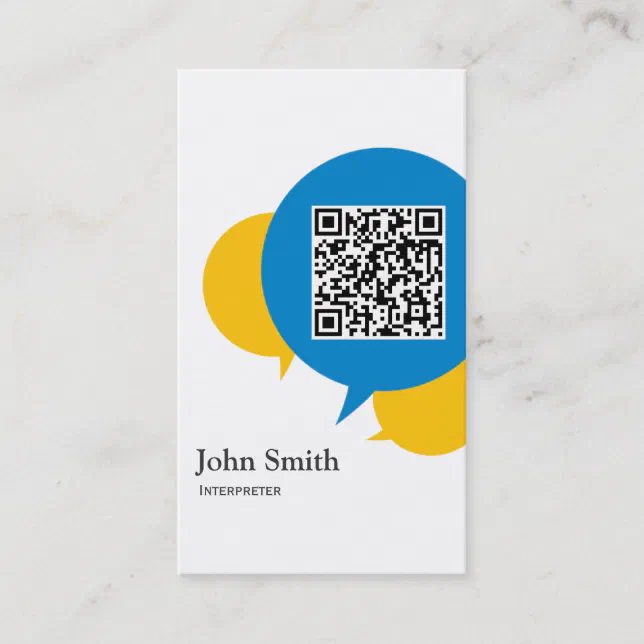 Simple Talk Bubbles Interpreter Business Card | Zazzle