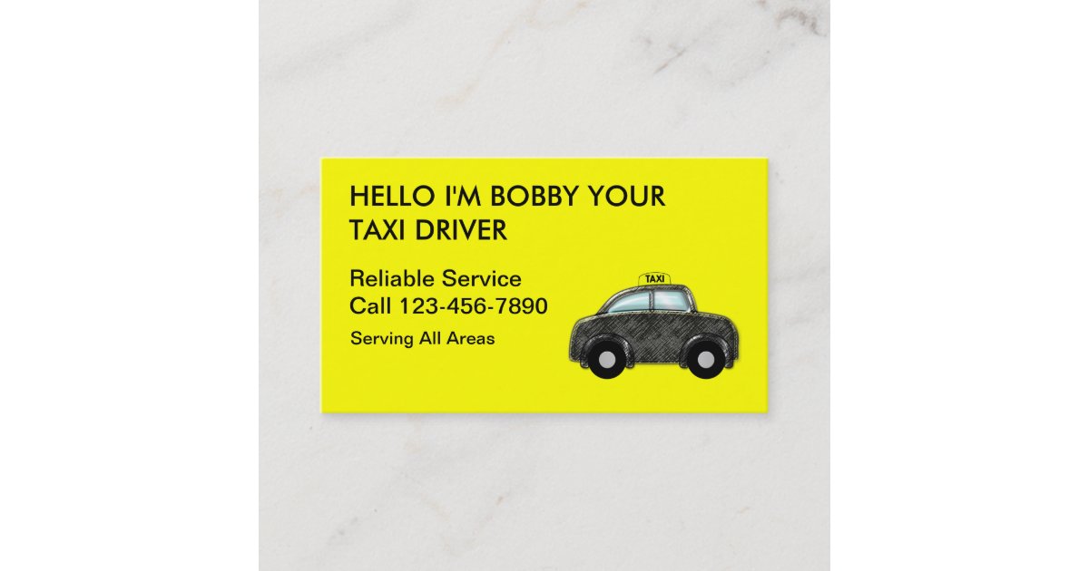 Simple Taxi Business Cards | Zazzle