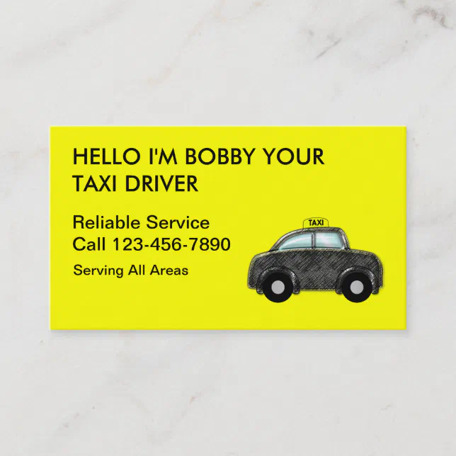 Simple Taxi Business Cards | Zazzle