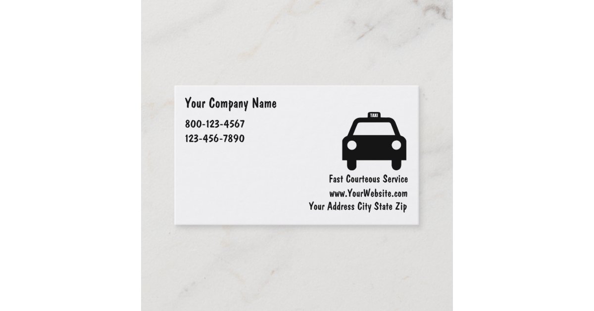 Simple Taxi Business Cards | Zazzle
