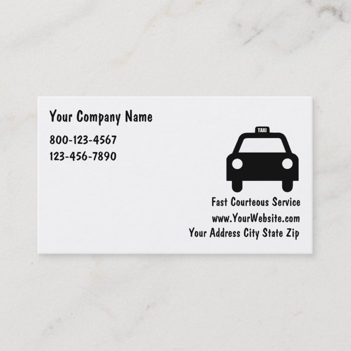 Simple Taxi Business Cards | Zazzle.com