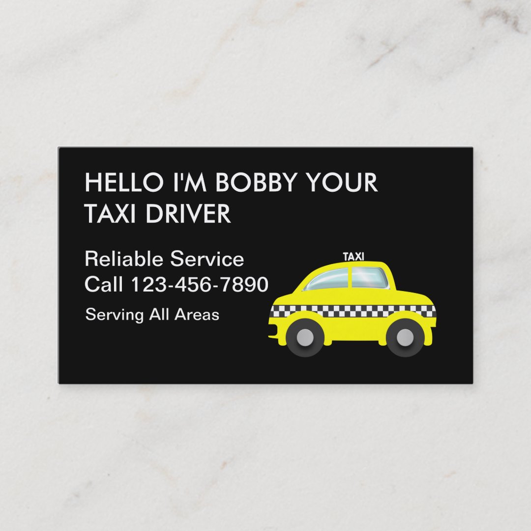 Simple Taxi Business Cards | Zazzle