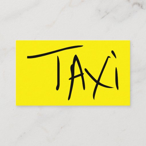 Simple Taxi Trendy Two Side Design Business Card | Zazzle